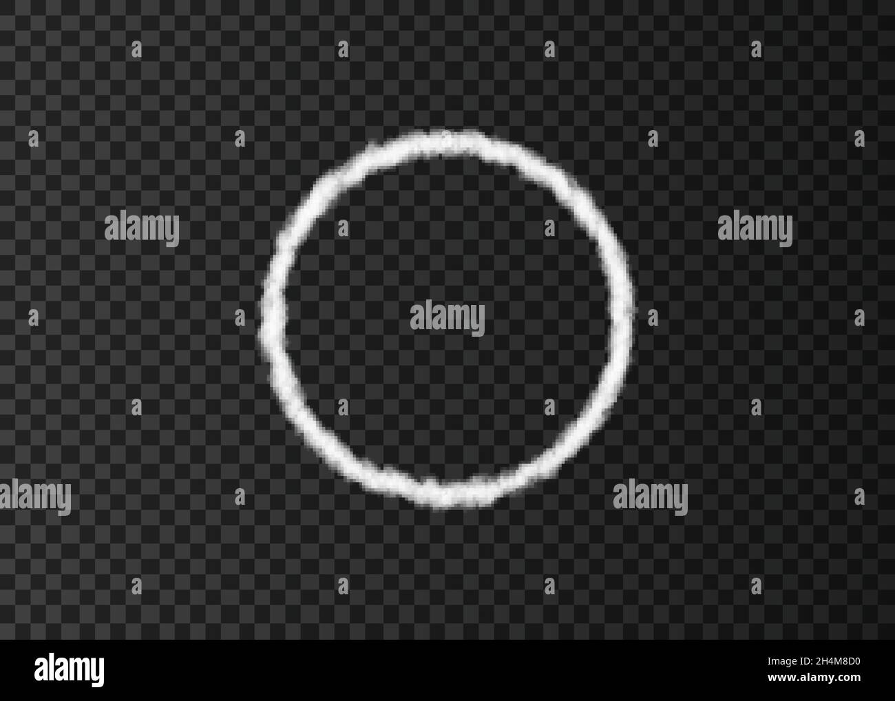 White smoke circle isolated on transparent background. Frame. Realistic ...