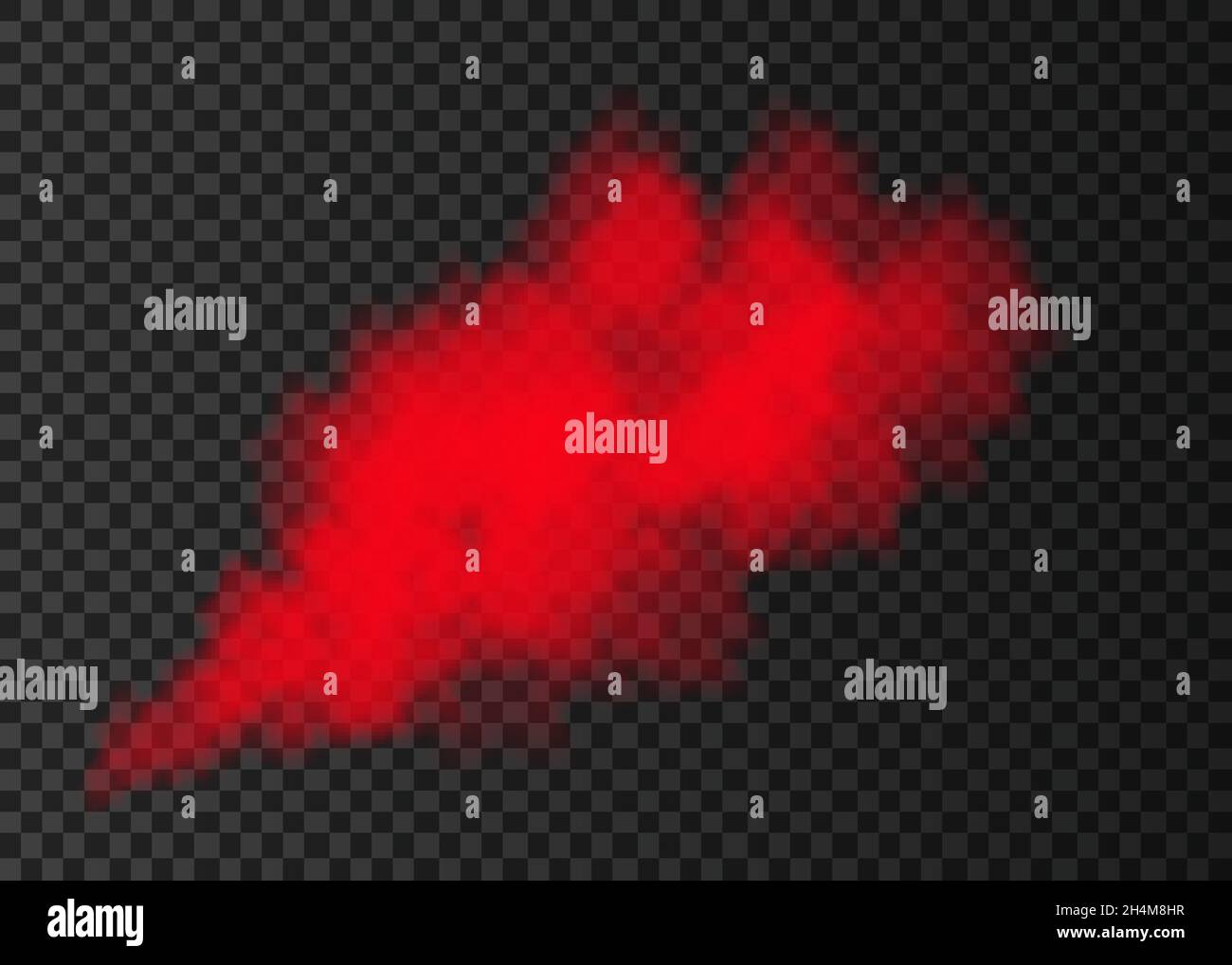 Red smoke burst isolated on transparent background. Color steam ...
