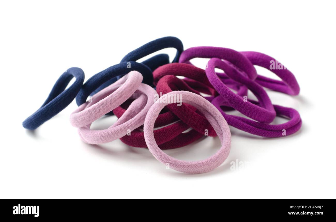 Colorful hair bands isolated on white background Stock Photo - Alamy