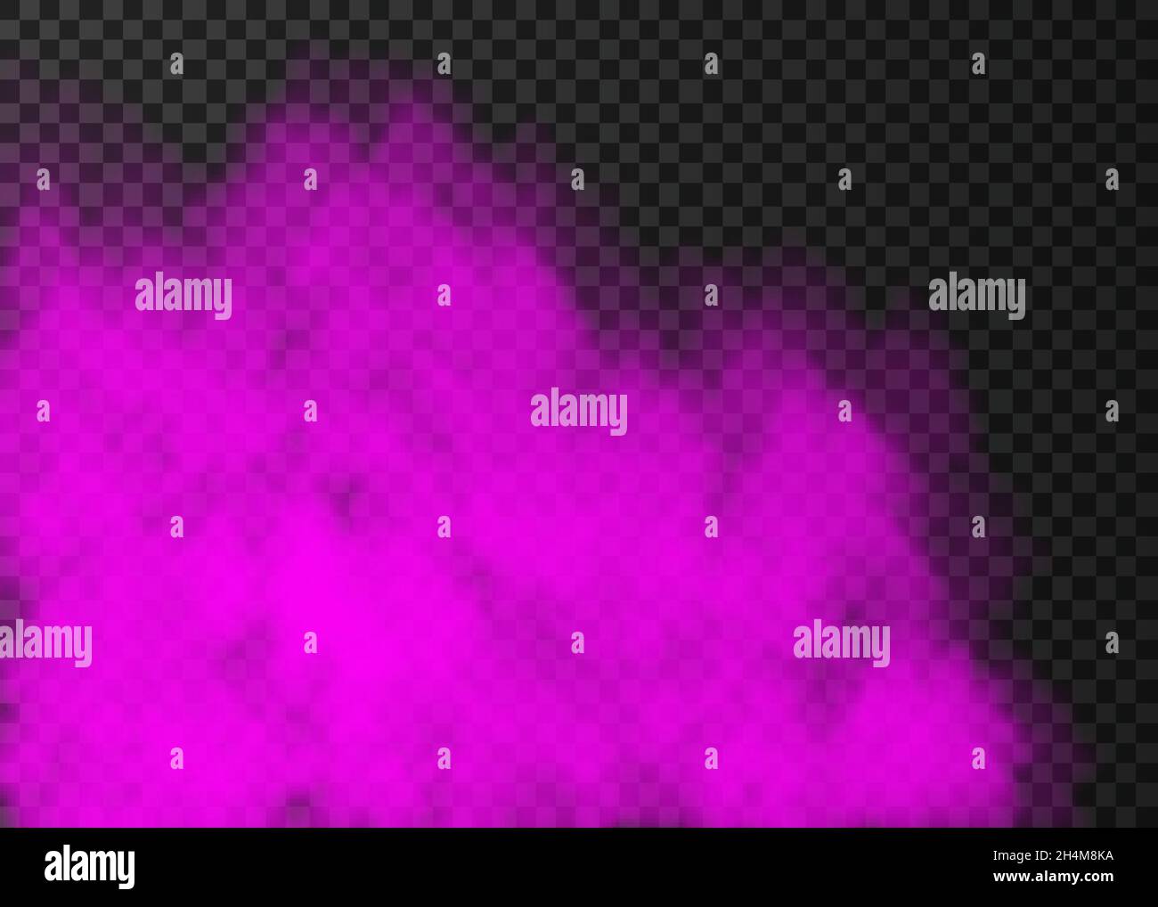 Violet smoke isolated on transparent background. Steam special effect ...