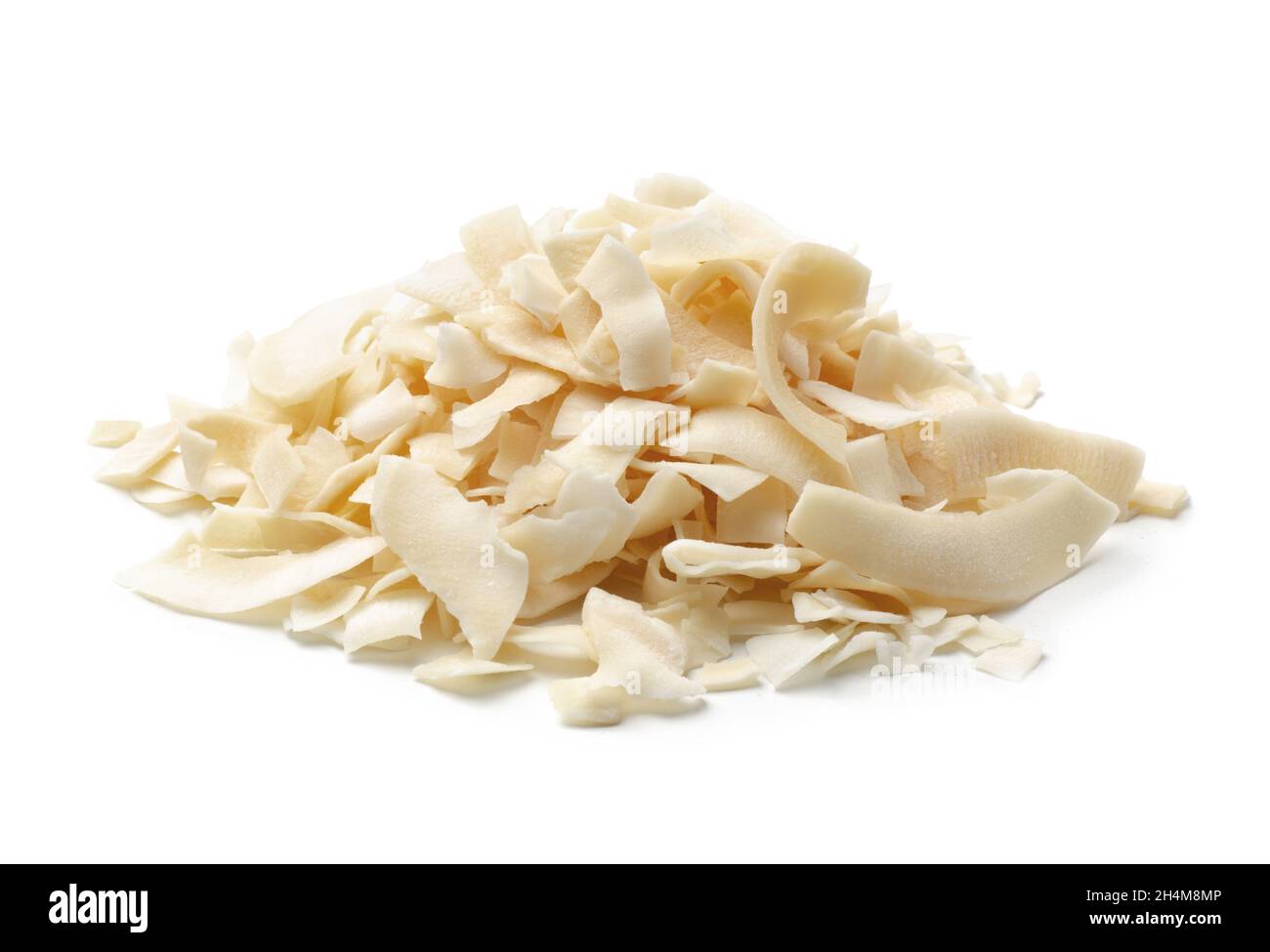 Coconut chips isolated on a white background Stock Photo - Alamy