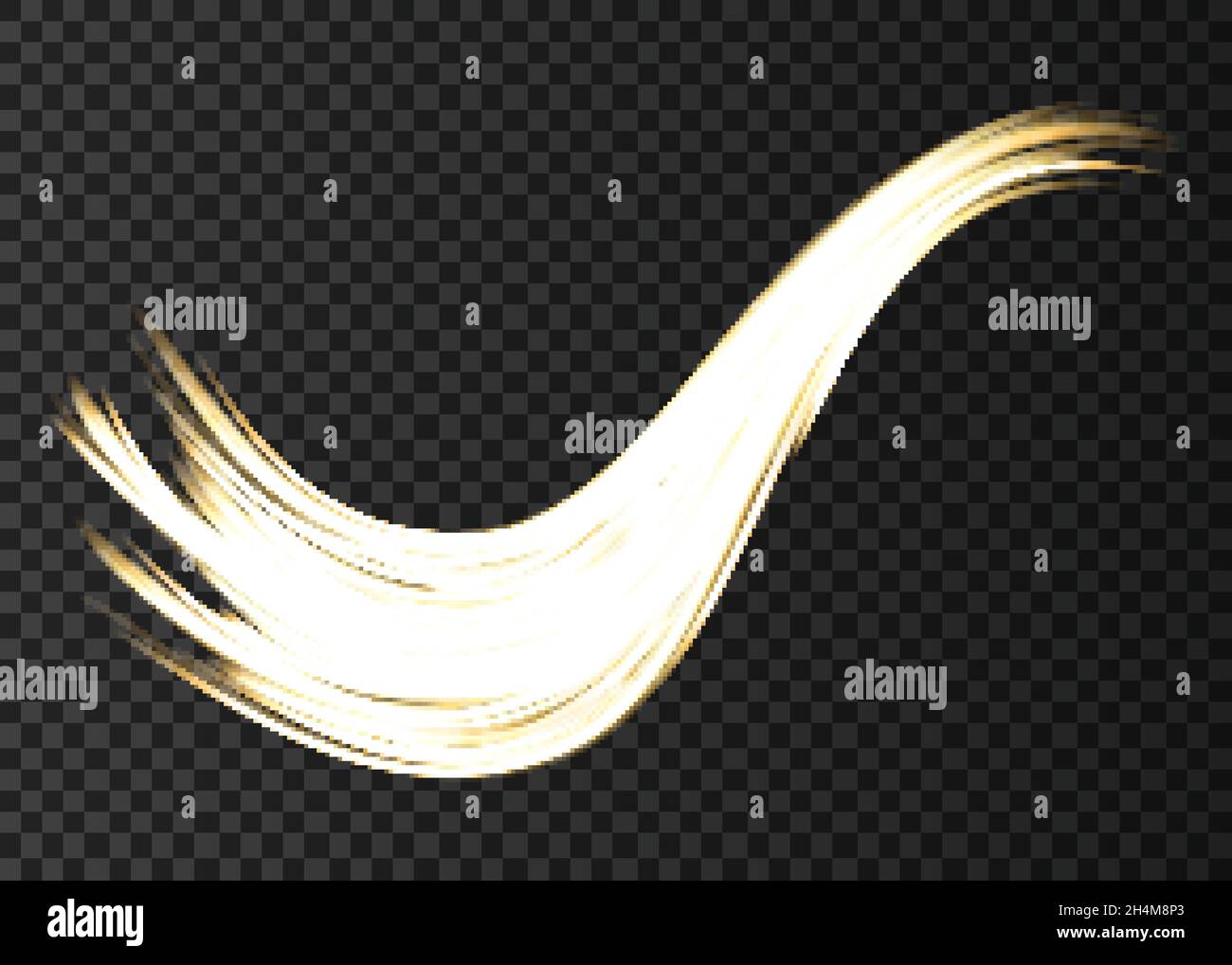 Transparent Gold Swirl Design