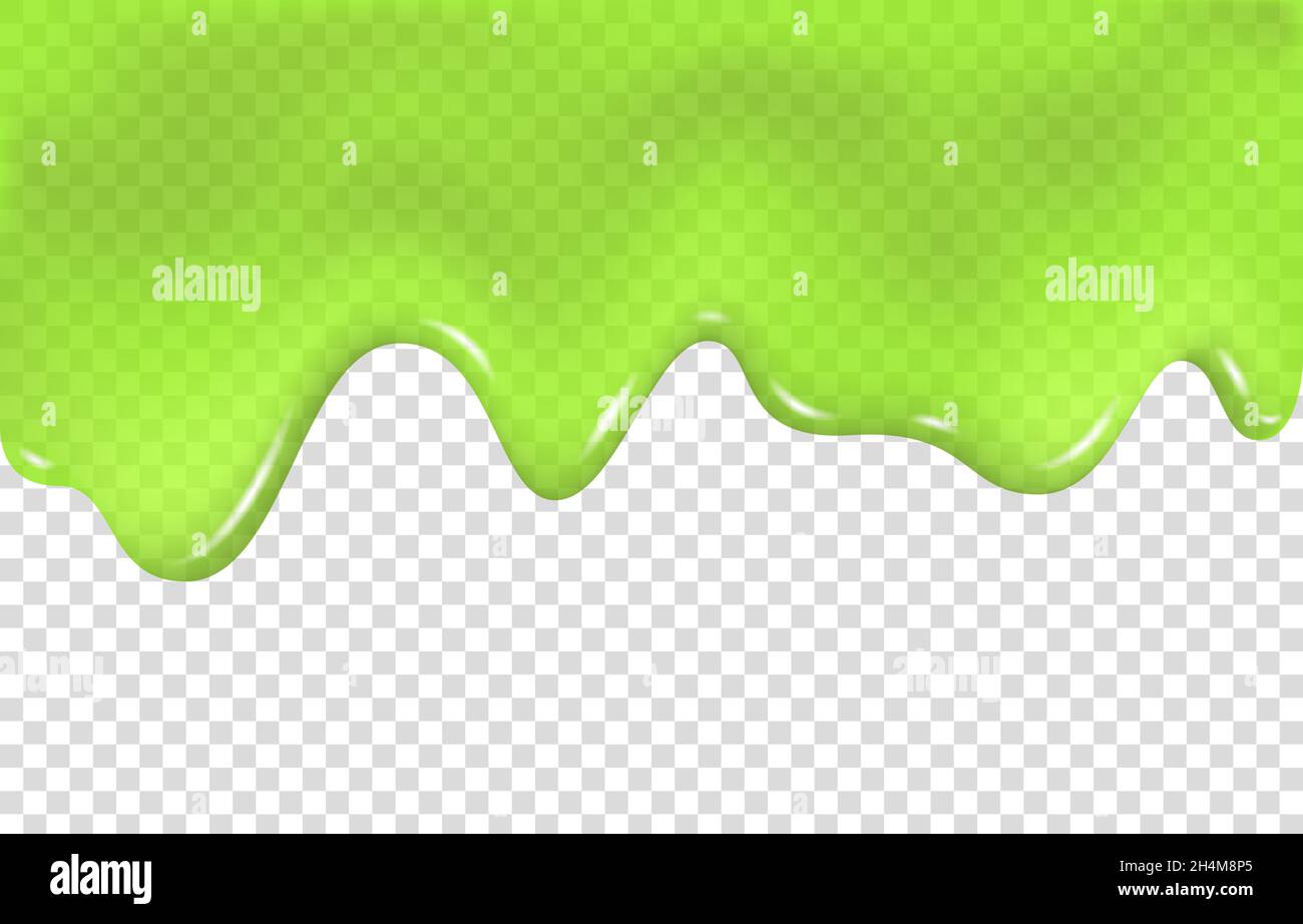 Green slime drip isolated on transparent background. Dripping paint ...