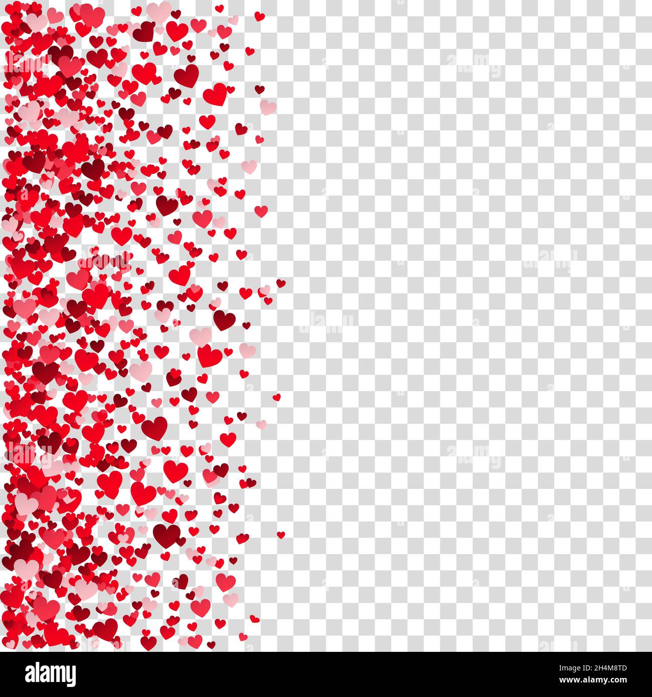 Valentine's day background with red flying heart confetti. Design ...