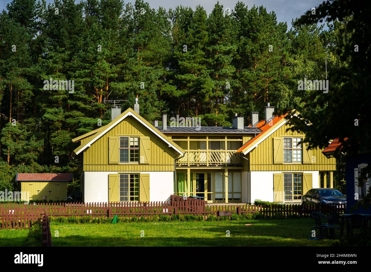 August 17, 2017 Pervalka village, Lithuania, old Lithuanian traditional ...