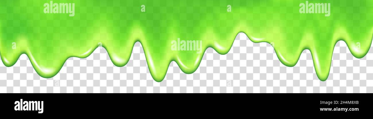Green slime drip isolated on transparent background. Dripping paint ...