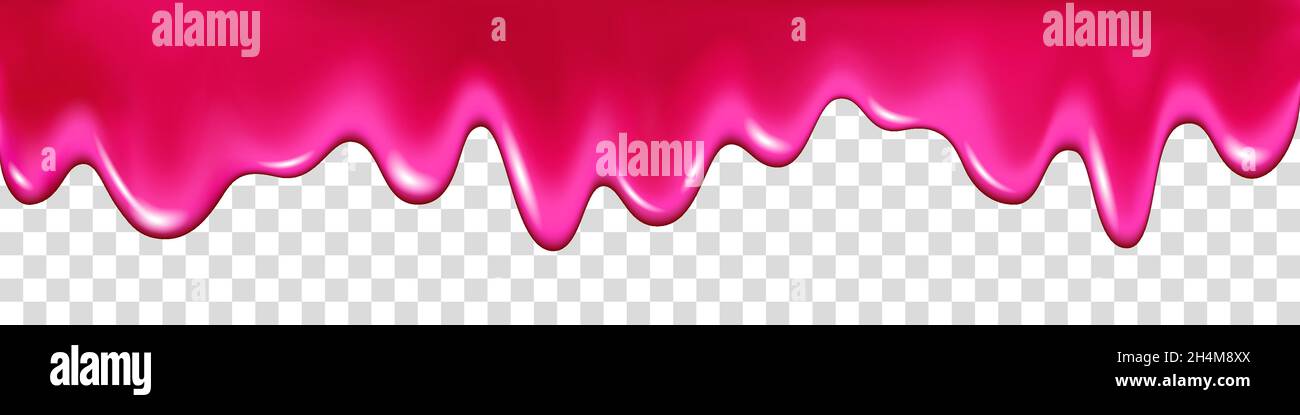 Flowing cherry or raspberries jam. Dripping pink caramel. Realistic ...
