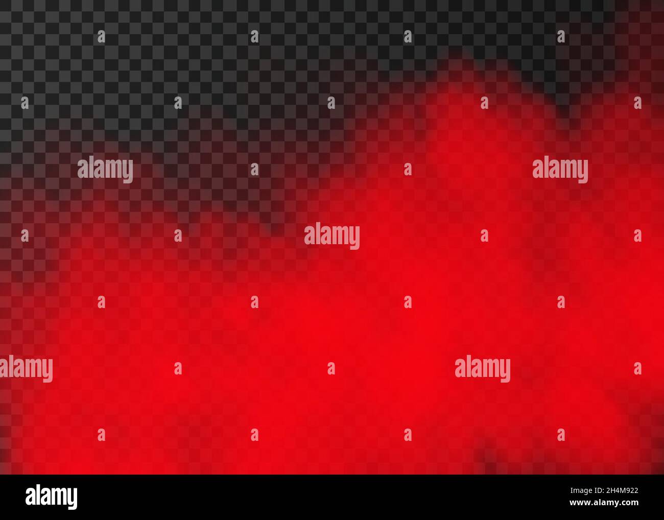 Red smoke isolated on transparent background. Steam special effect ...