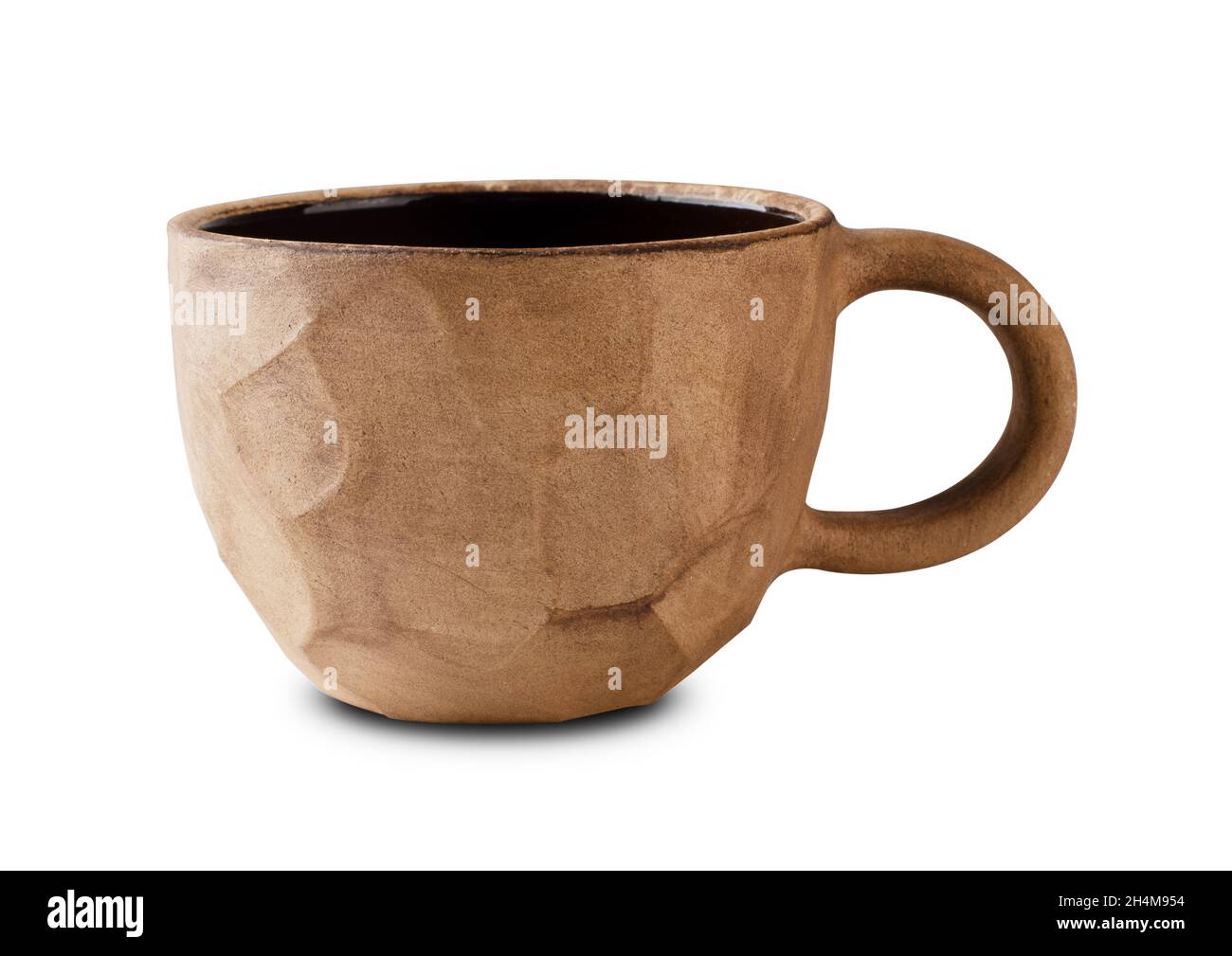 Traditional handmade clay mug isolated on white background Stock Photo ...