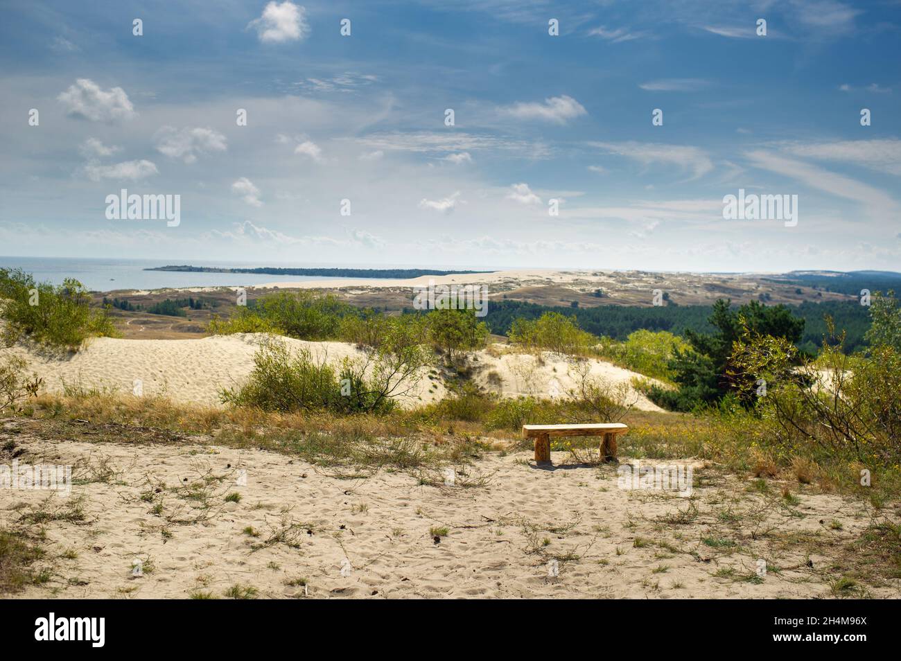 sand dunes on the Curonian spit near the town of Nida. Klaipeda ...