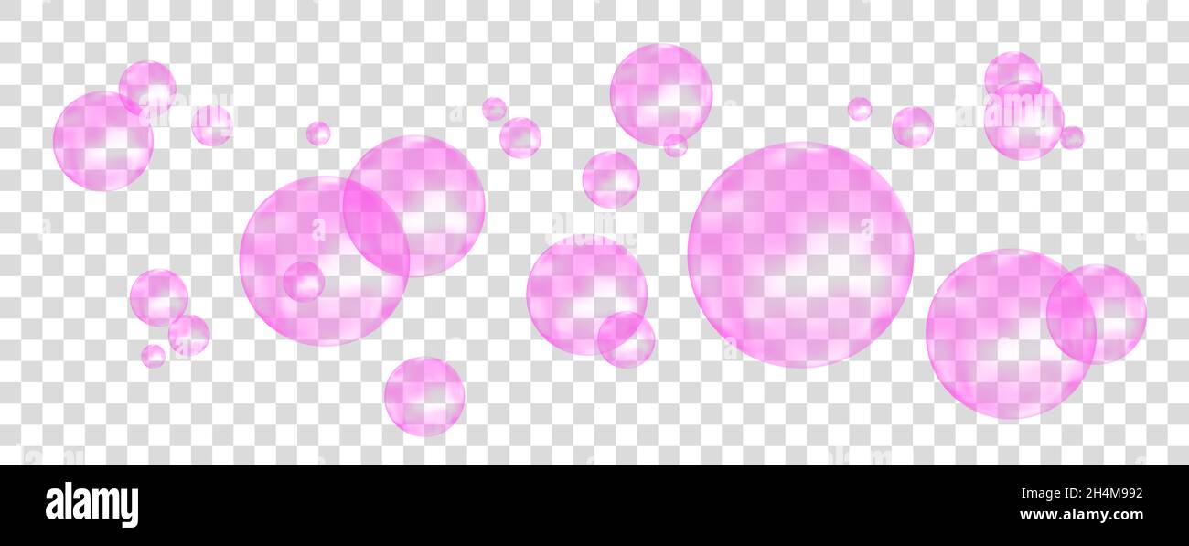 Fizz. Pink fizzing air or water bubbles on white background. Fizzy ...