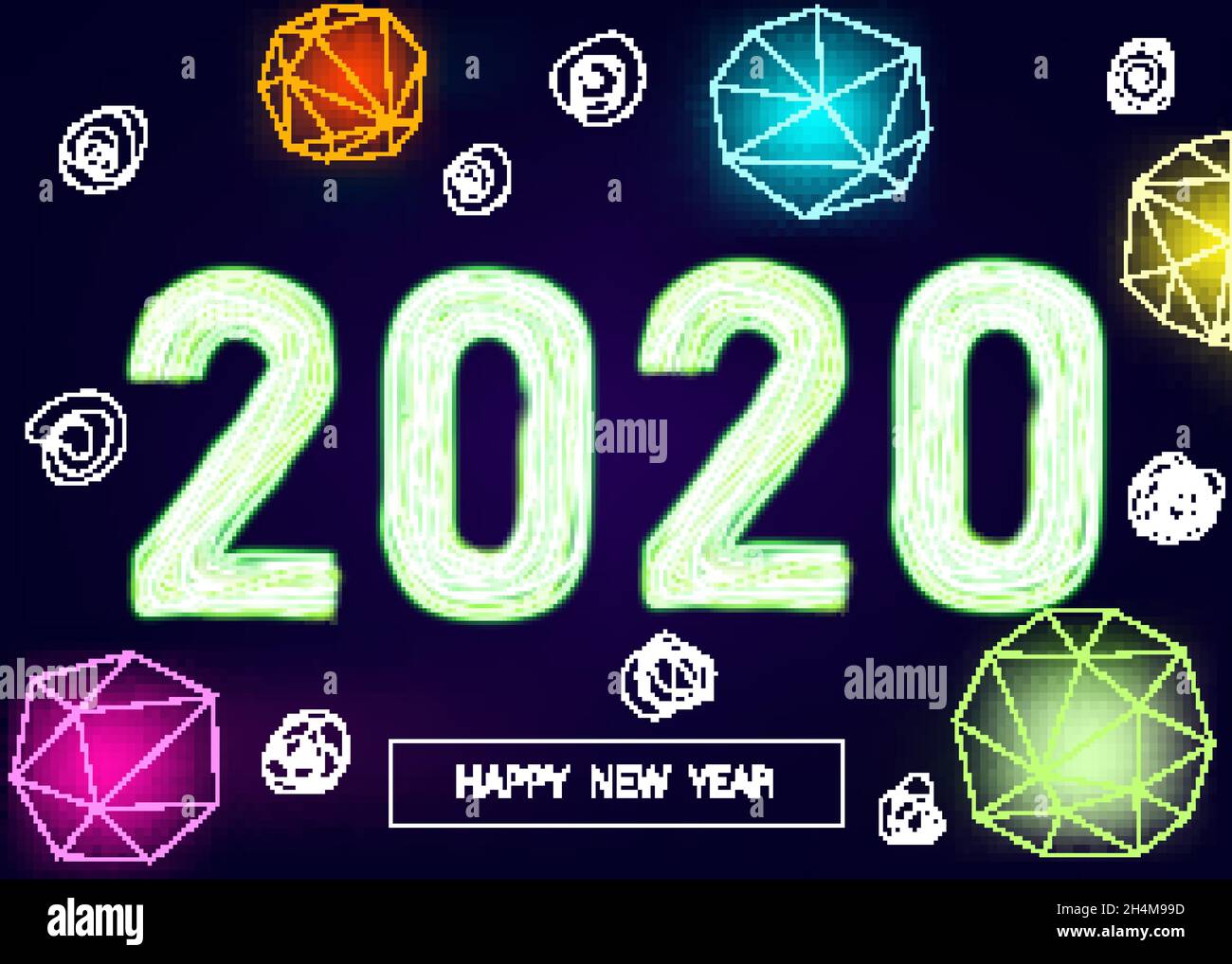 2020 neon Stock Vector Images - Alamy
