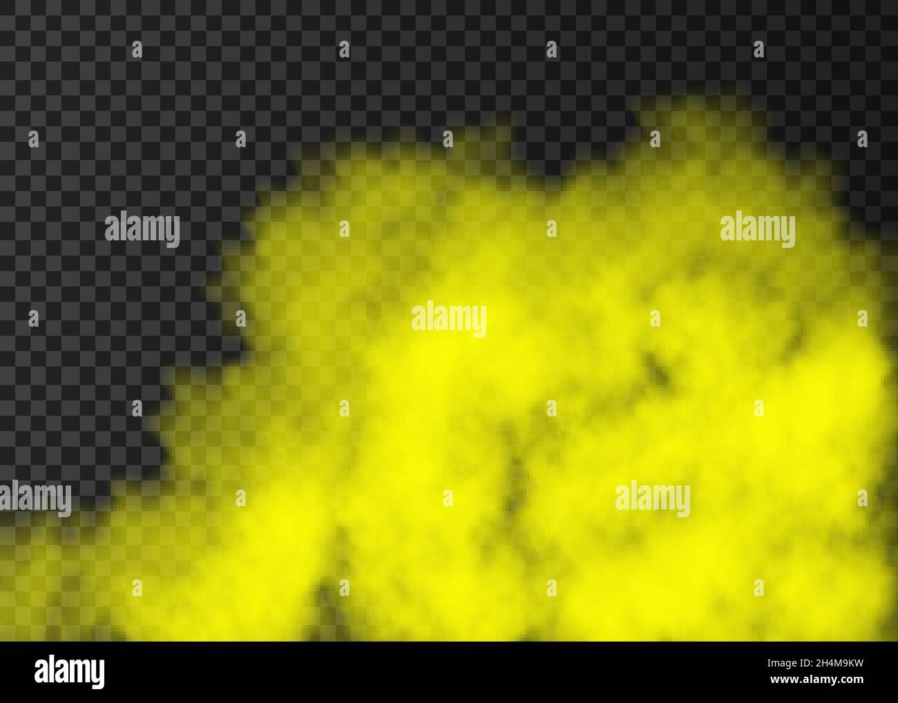 Yellow smoke isolated on transparent background. Steam special effect ...