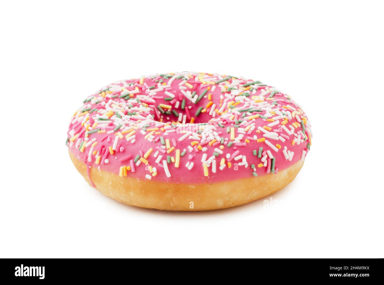 Pink donut isolated on white background Stock Photo - Alamy