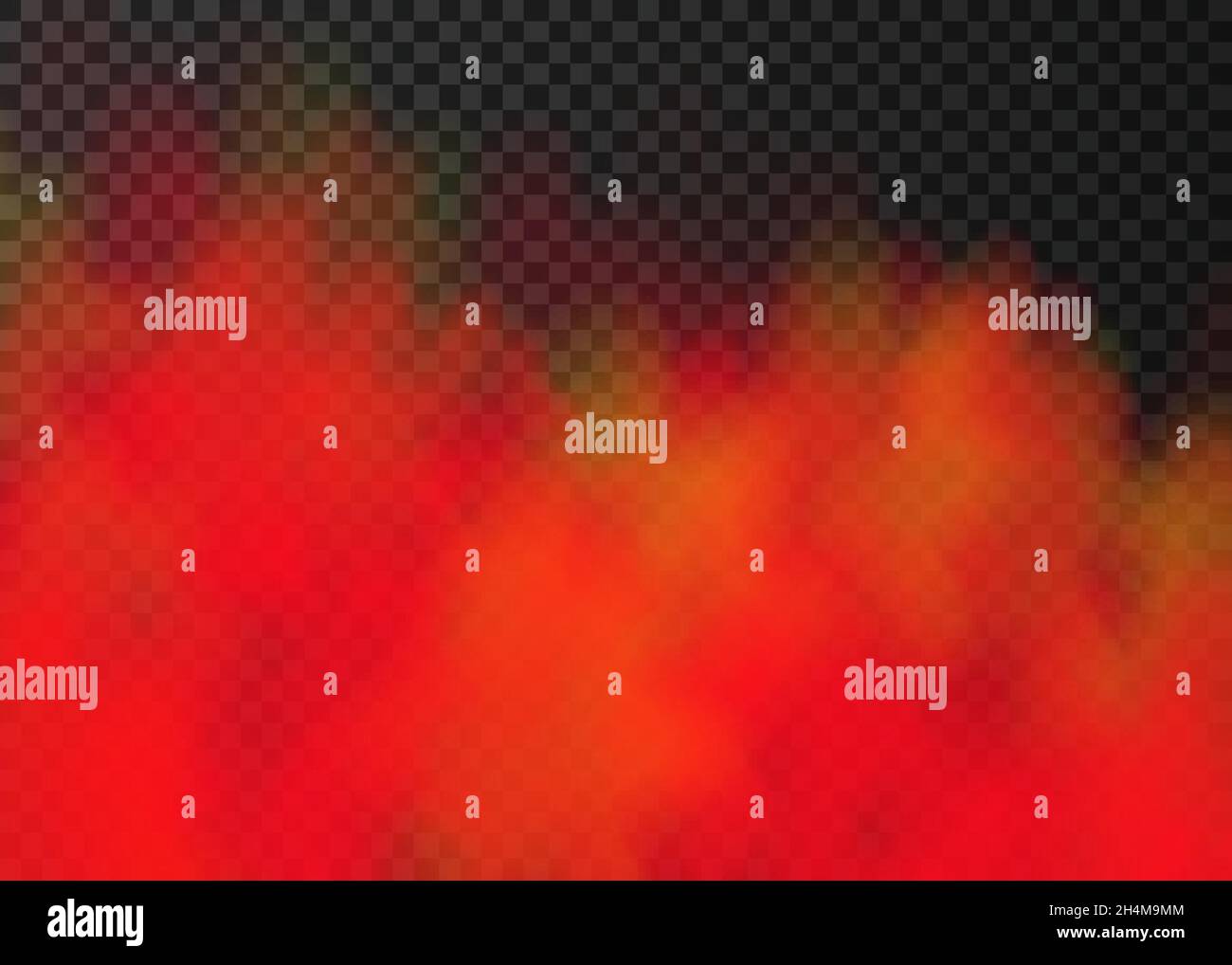 Fire. Red smoke isolated on transparent background. Steam special ...