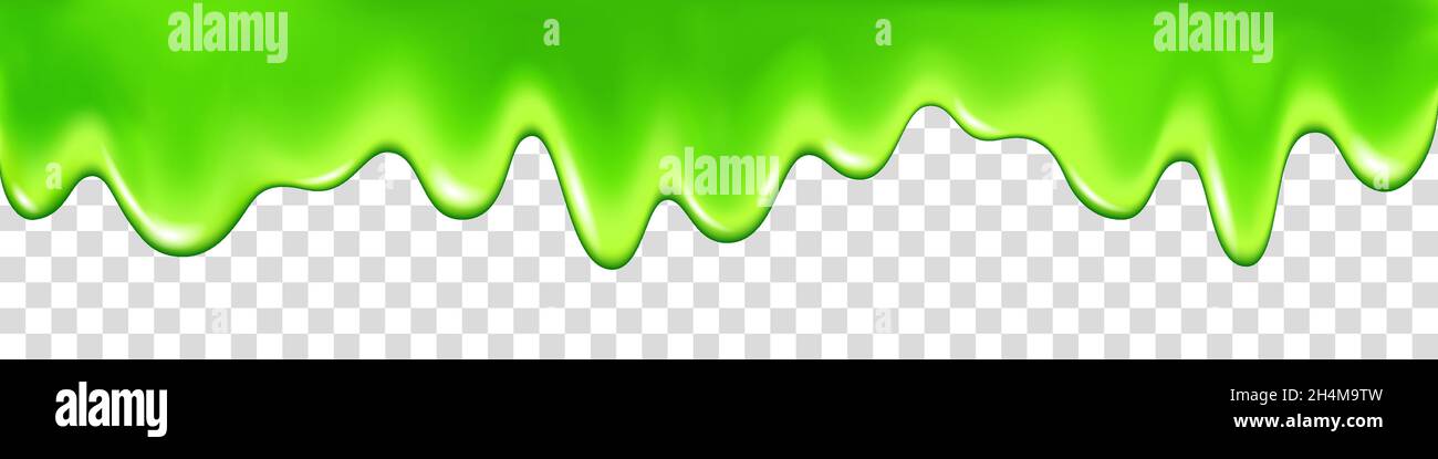 Green slime drip isolated on transparent background. Dripping paint ...