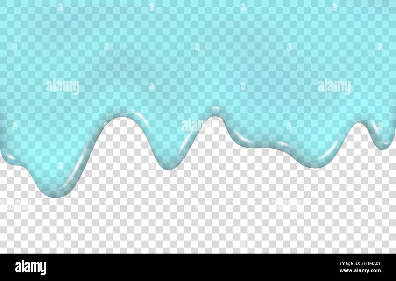 Dripping water isolated on transparent background. Blue paint. Slime ...