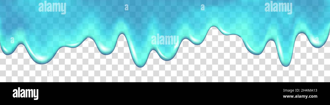 Dripping water isolated on transparent background. Blue paint. Slime ...