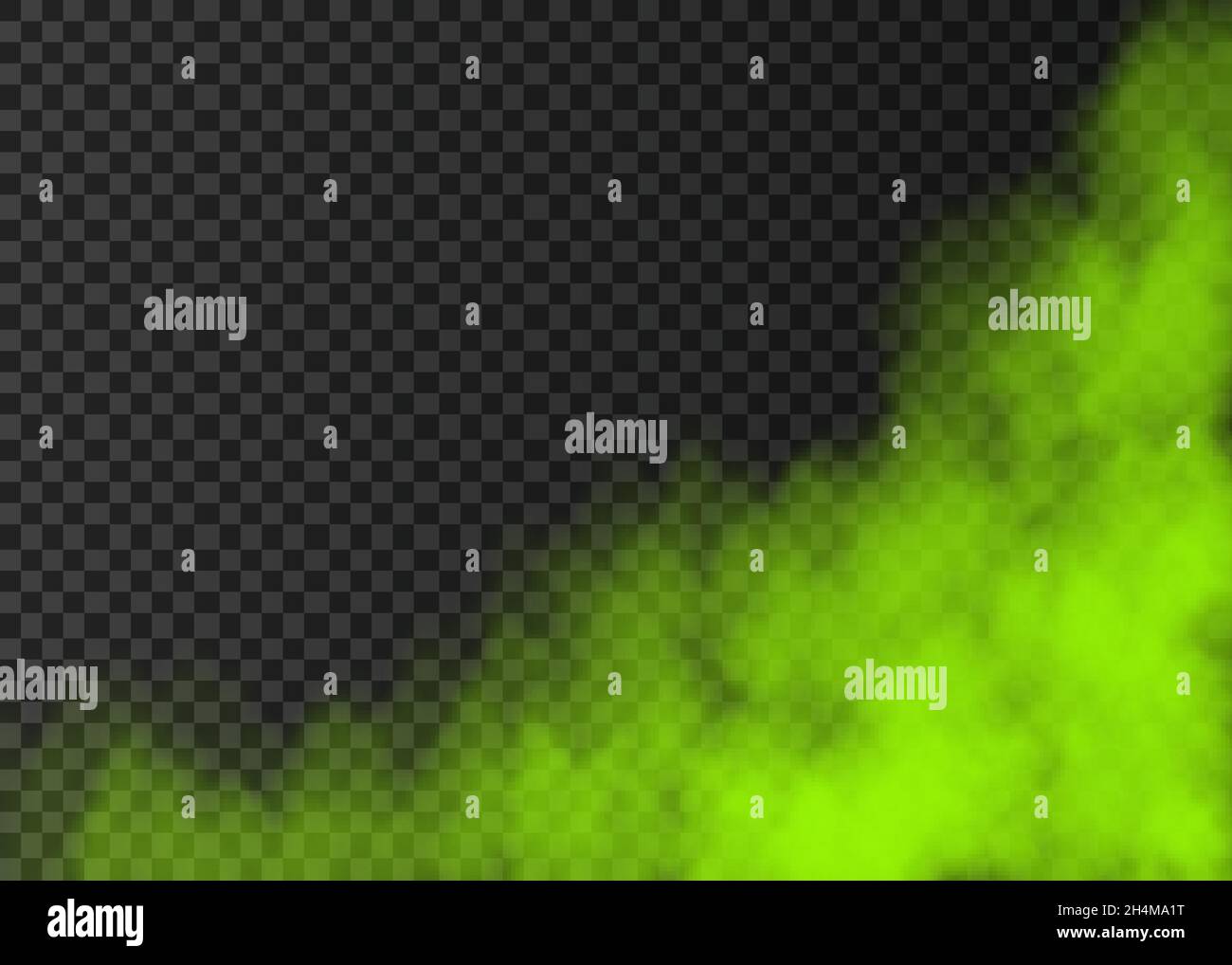 Green smoke isolated on transparent background. Steam special effect ...