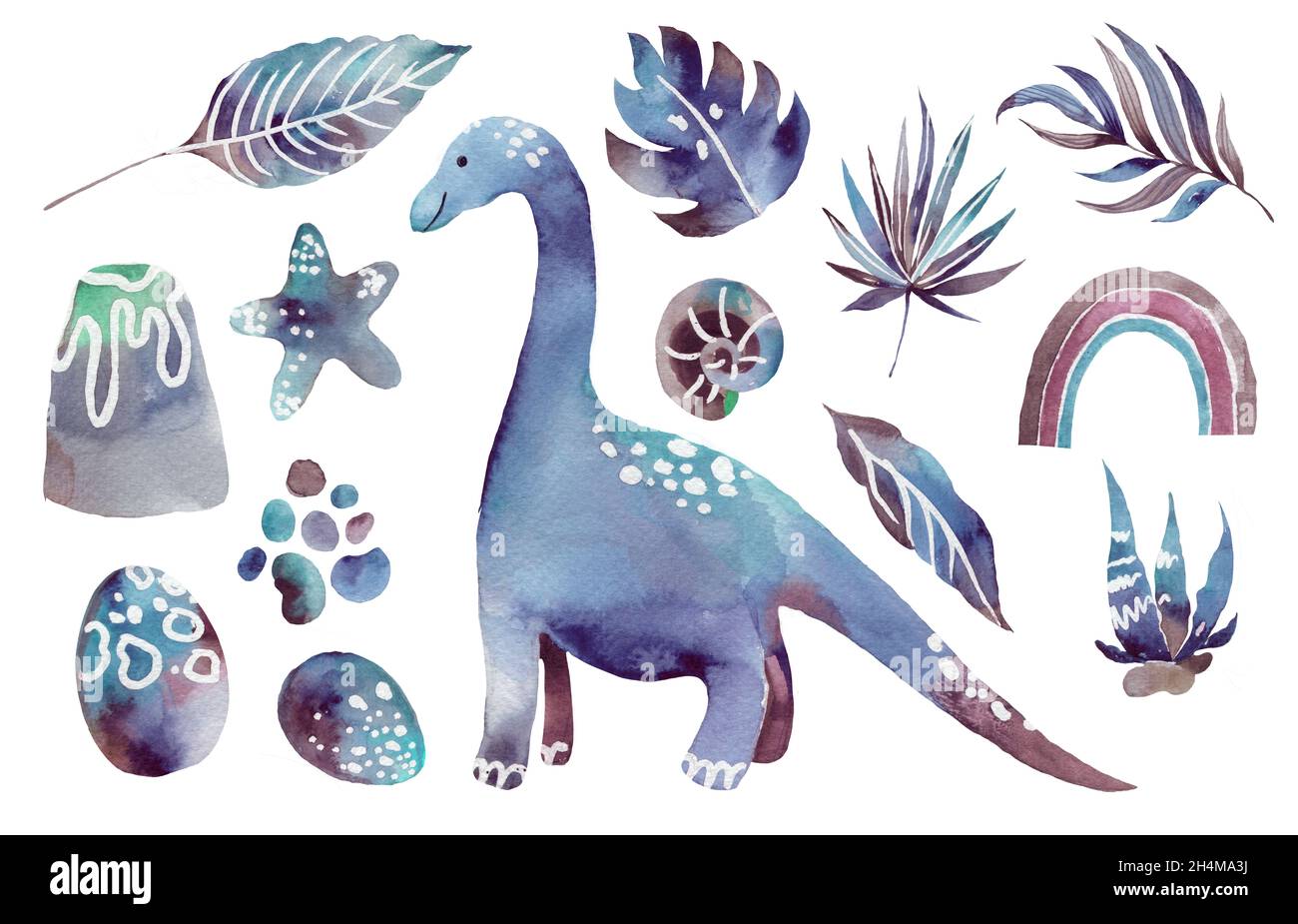 Set cartoon prehistoric animal dinosaur hi-res stock photography and ...