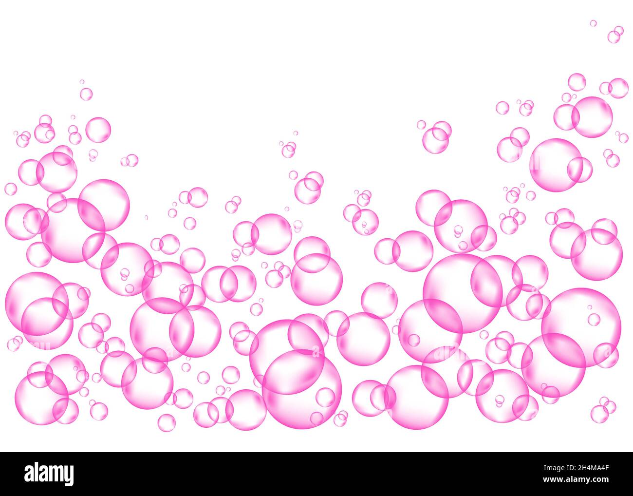 Fizz. Pink fizzing air or water bubbles on white background. Fizzy ...