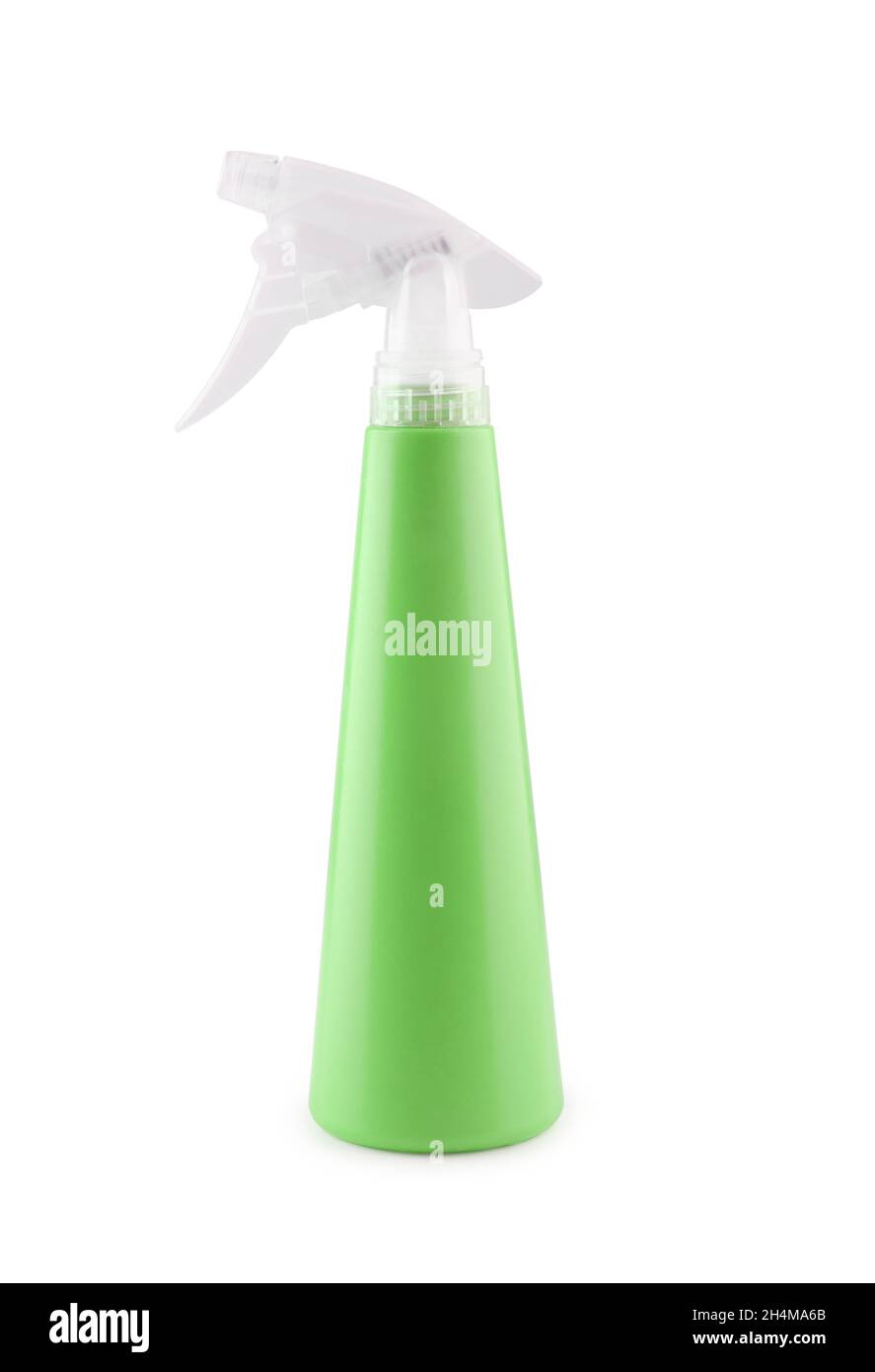 Green plastic spray bottle on isolated background Stock Photo - Alamy