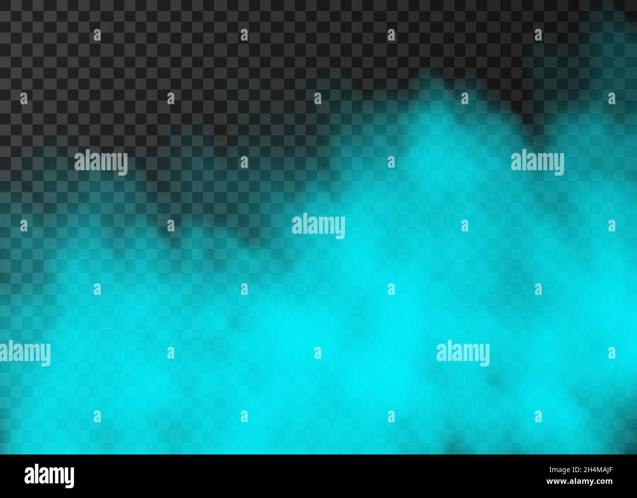 Blue smoke isolated on transparent background. Steam special effect ...