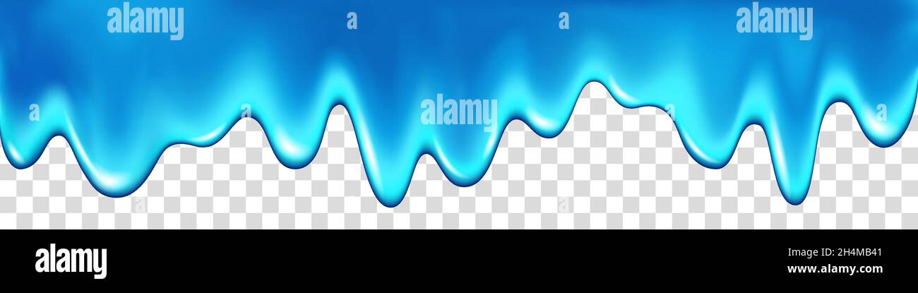 Dripping water isolated on transparent background. Blue paint. Slime ...