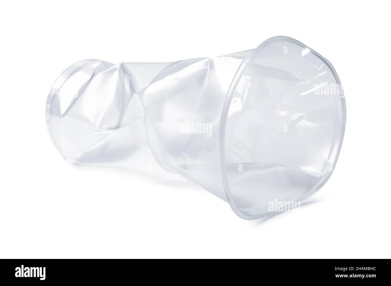 Crumpled plastic cups solated on white background Stock Photo - Alamy