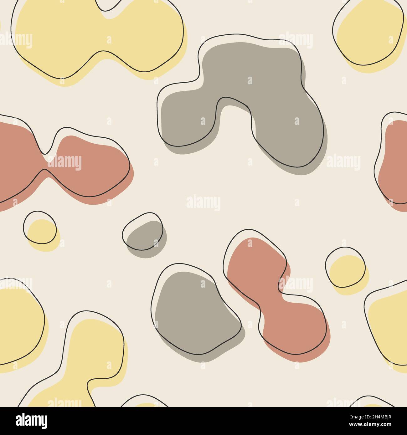 Seamless abstract organic blog shapes in various colors with offset ...