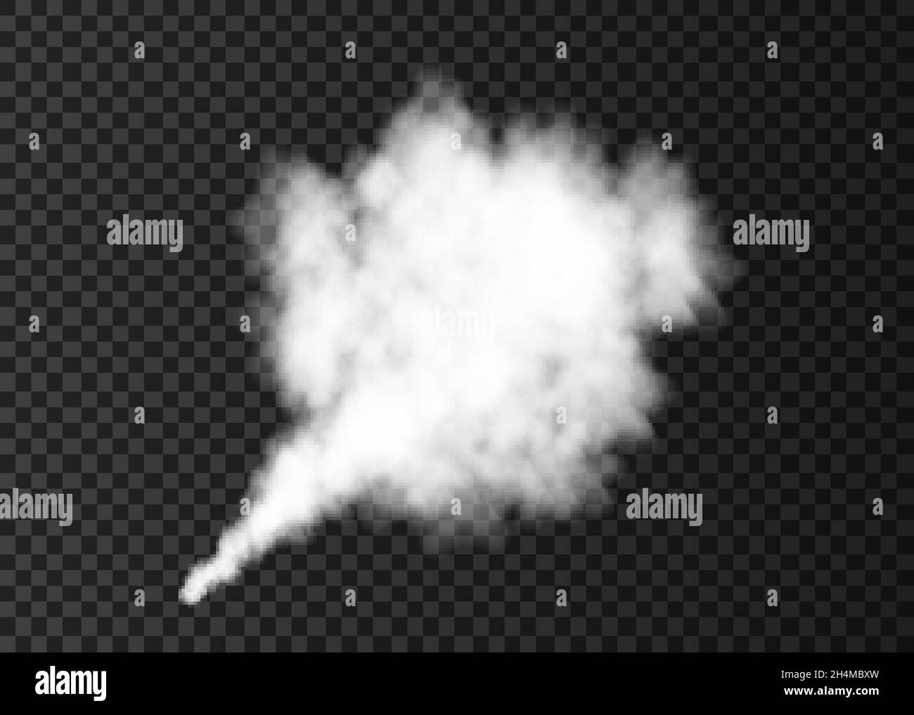 White smoke burst isolated on transparent background. Steam explosion ...