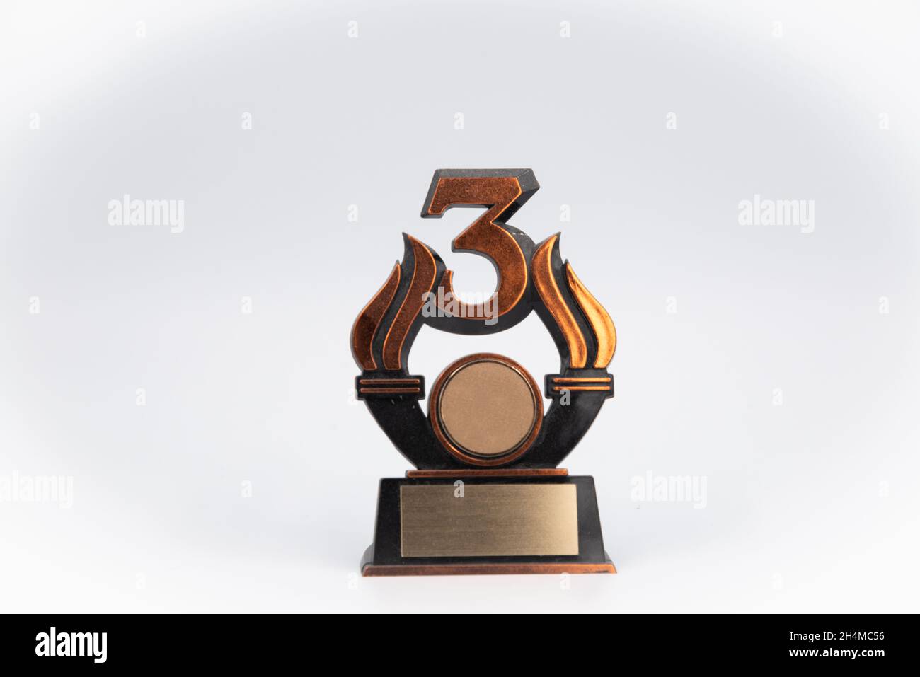 sports prize third place bronze cup, isolated on a white background ...