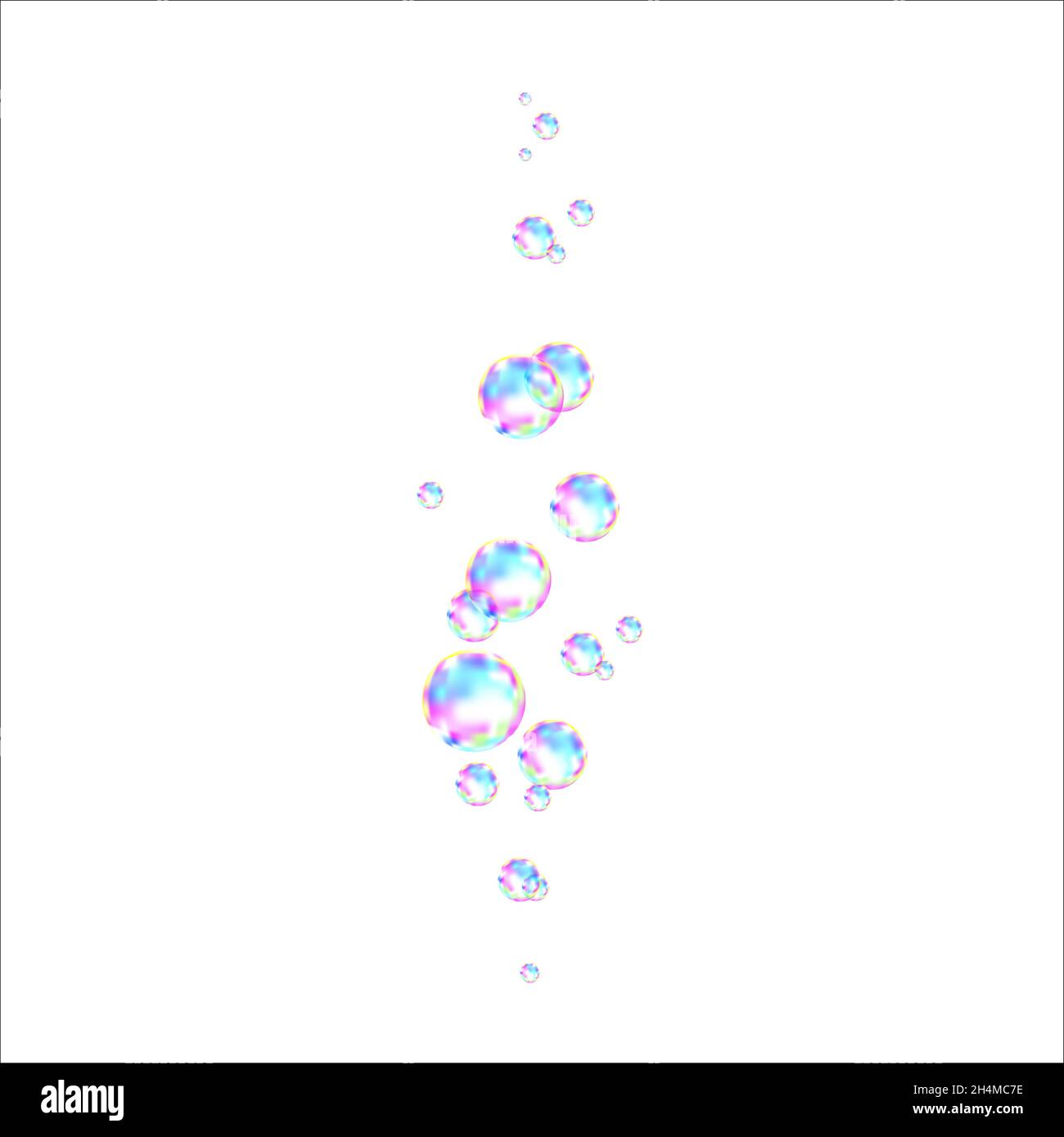 Realistic transparent colorful soap bubbles with rainbow reflection ...