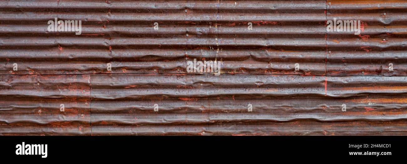 old, grunge, rusty, corrugated metal texture background - wall of ...