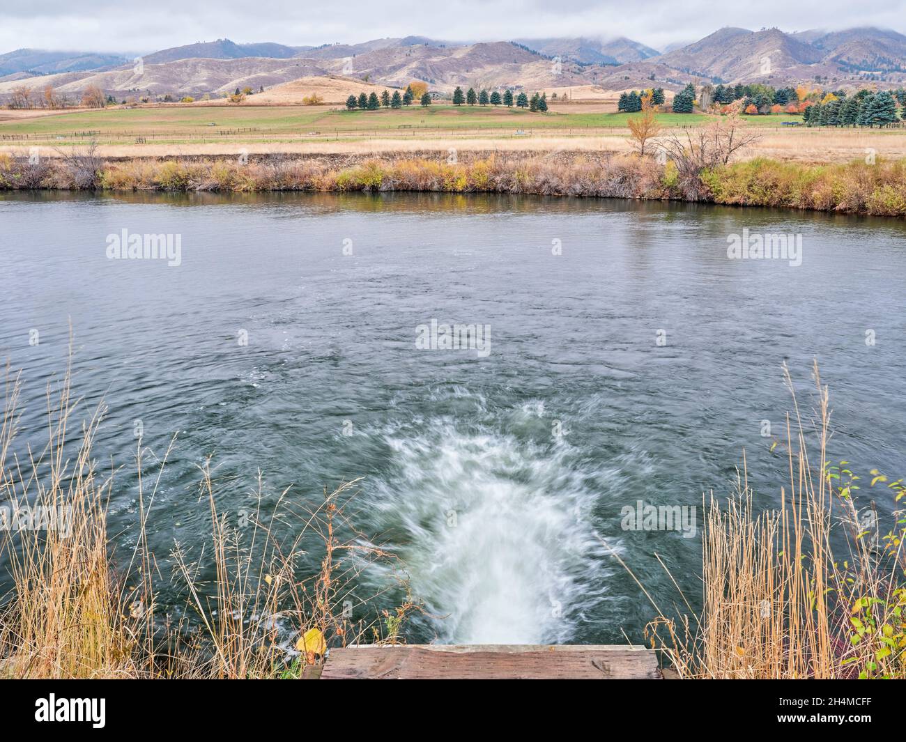 Water flowing to a lake - water diversion from the Poudre River to ...