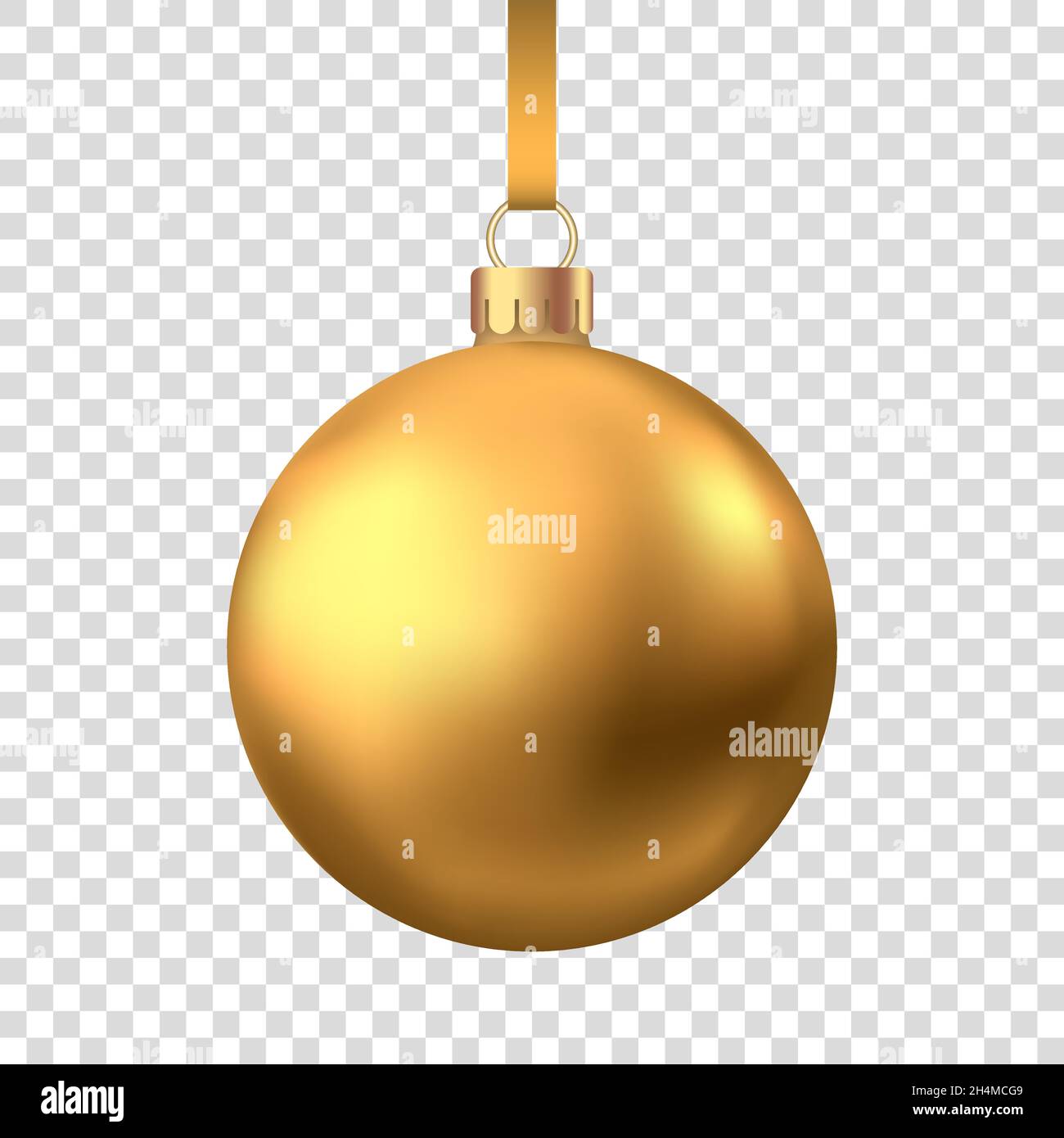 Realistic gold Christmas ball isolated on white background. Vector Xmas ...