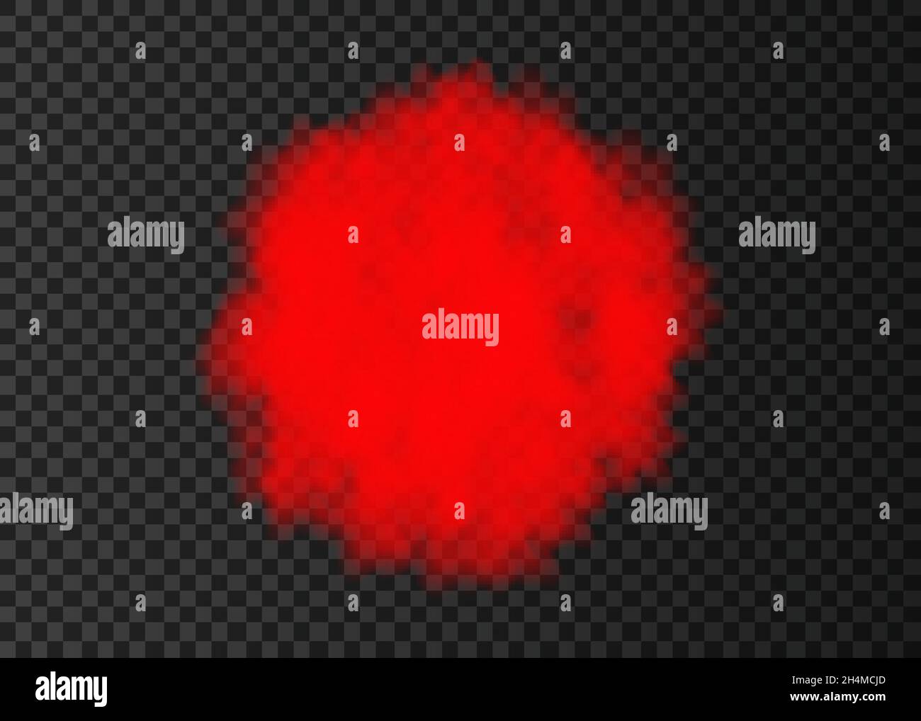 Explosion. Red smoke circle. Color spiral fog track isolated on ...