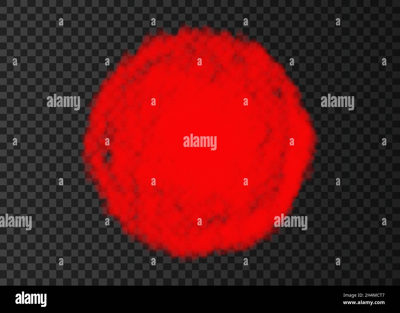 Explosion. Red smoke circle. Color spiral fog track isolated on ...