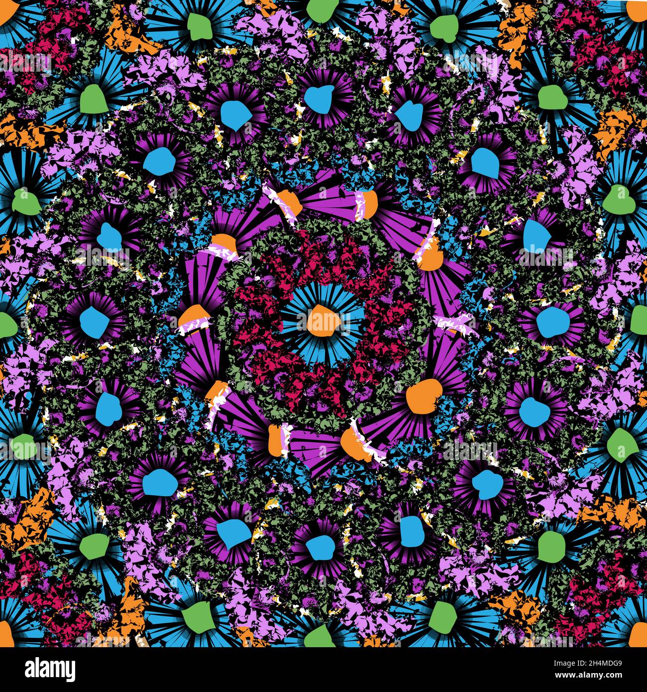 Mandala African Wax Print fabric, Ethnic handmade ornament fashion ...