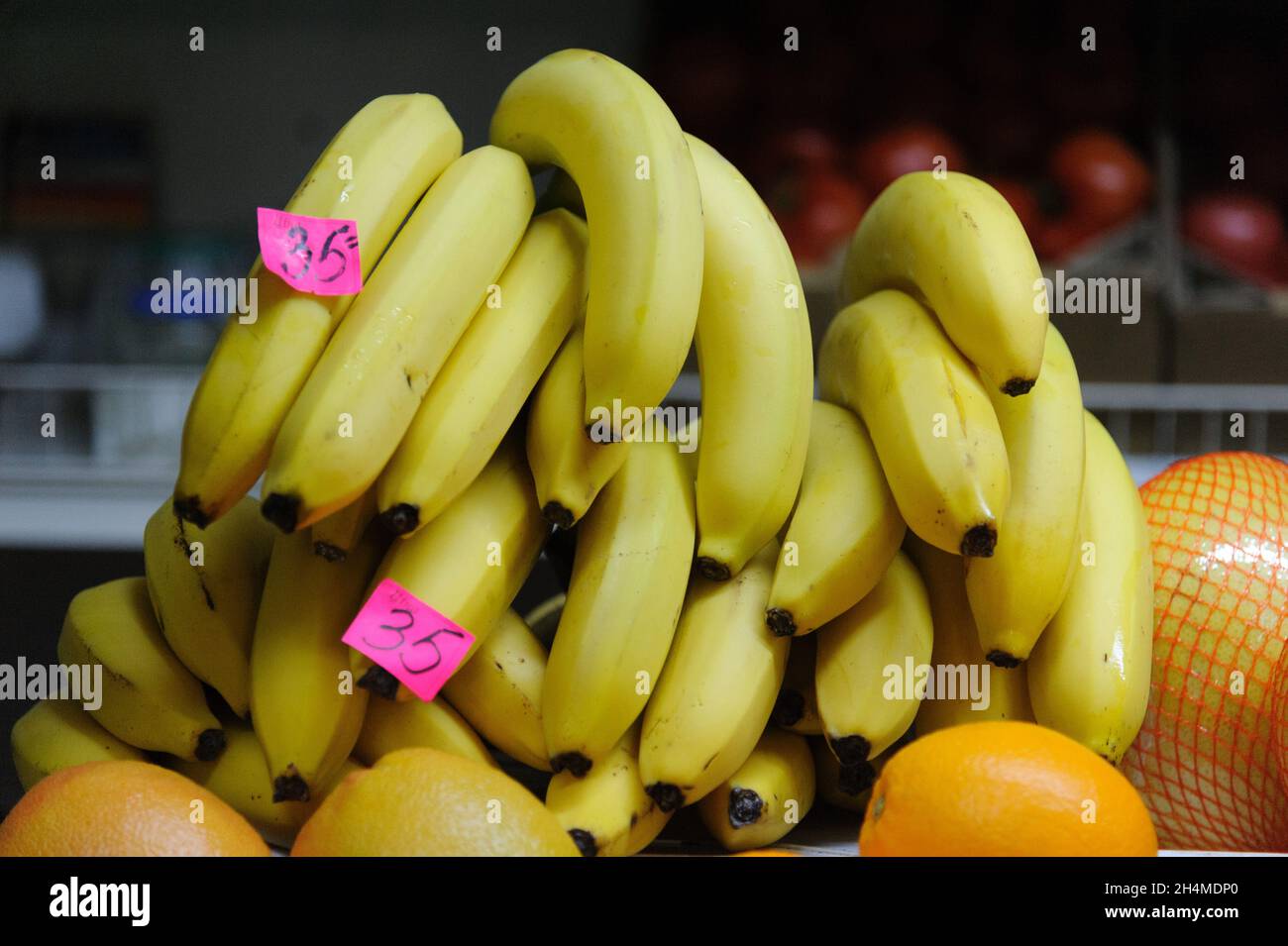 Lviv, Ukraine. 03rd Nov, 2021. Bananas seen on display at a market ...