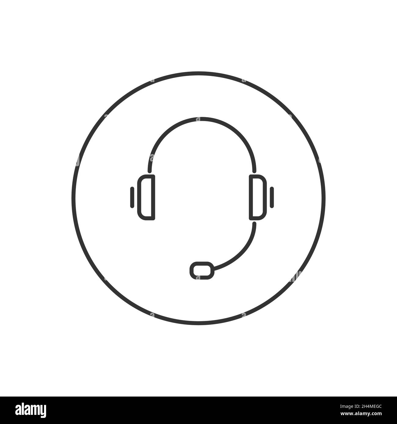 Headset related vector line icon Stock Vector Image & Art - Alamy