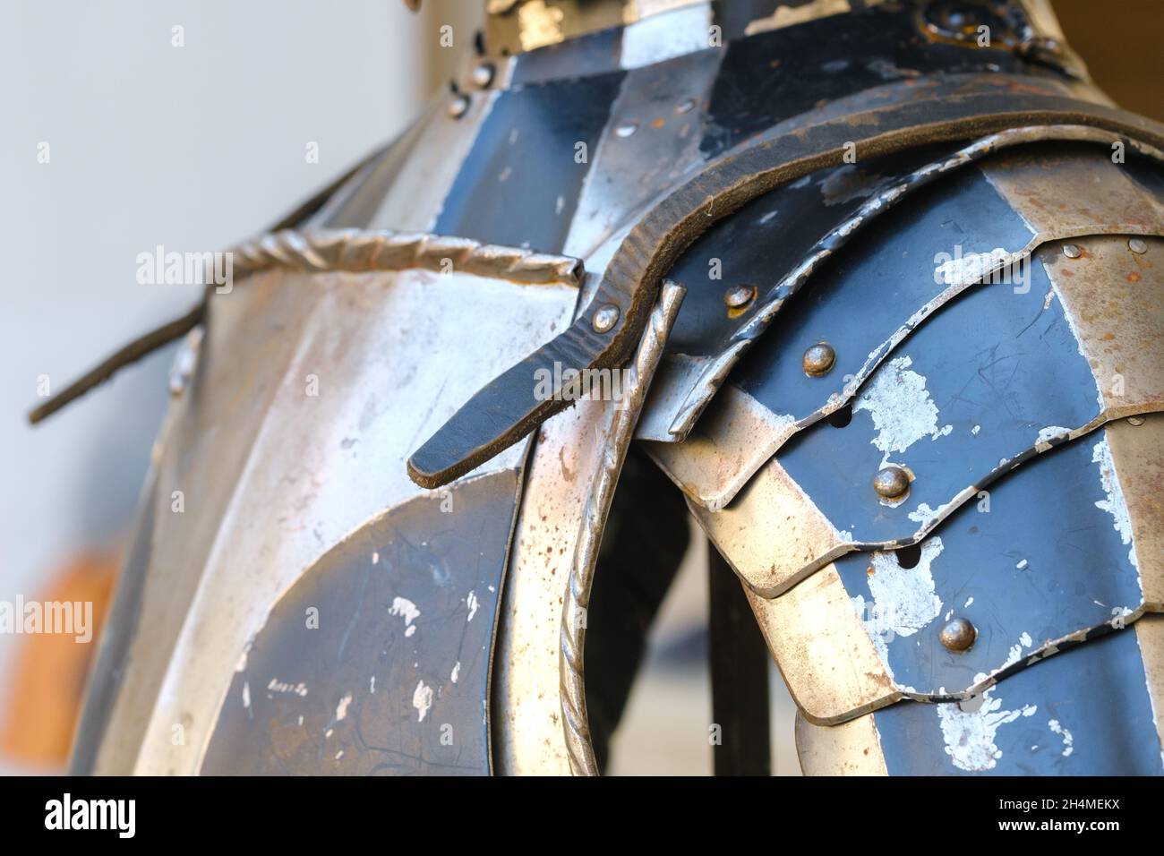 Parts of ancient knight's armor.Medieval concept Stock Photo - Alamy