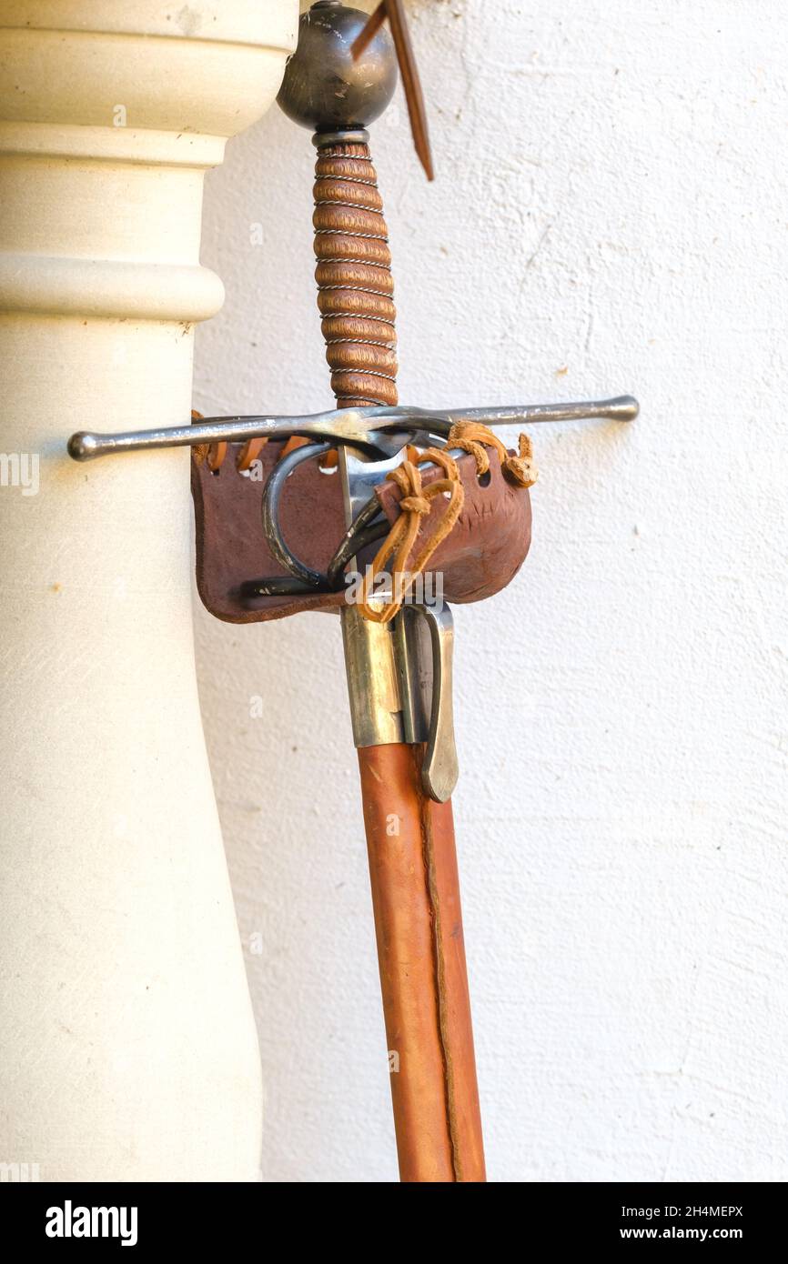 An ancient knight's sword .Medieval concept Stock Photo - Alamy