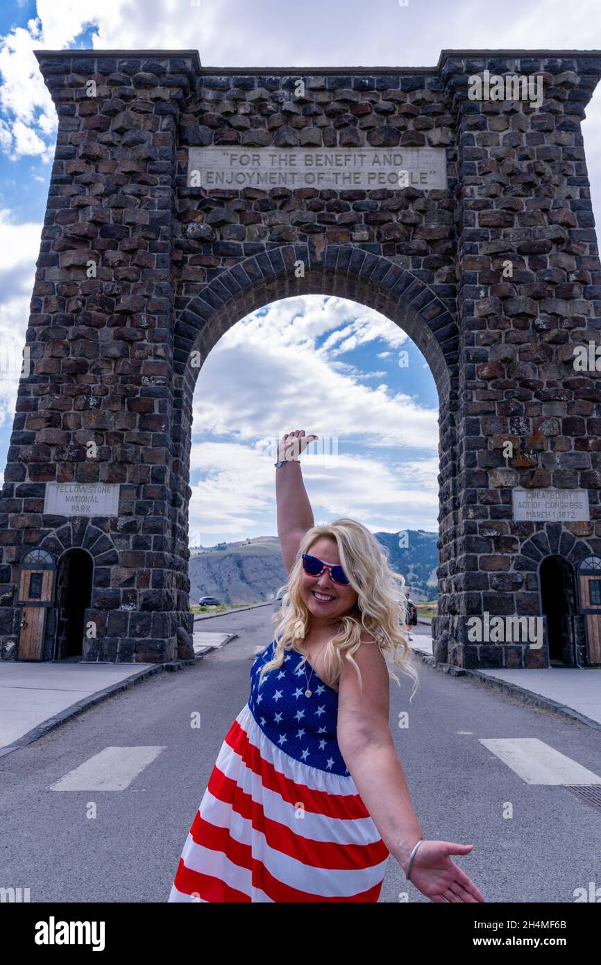 Woman poses national flag hi-res stock photography and images - Alamy