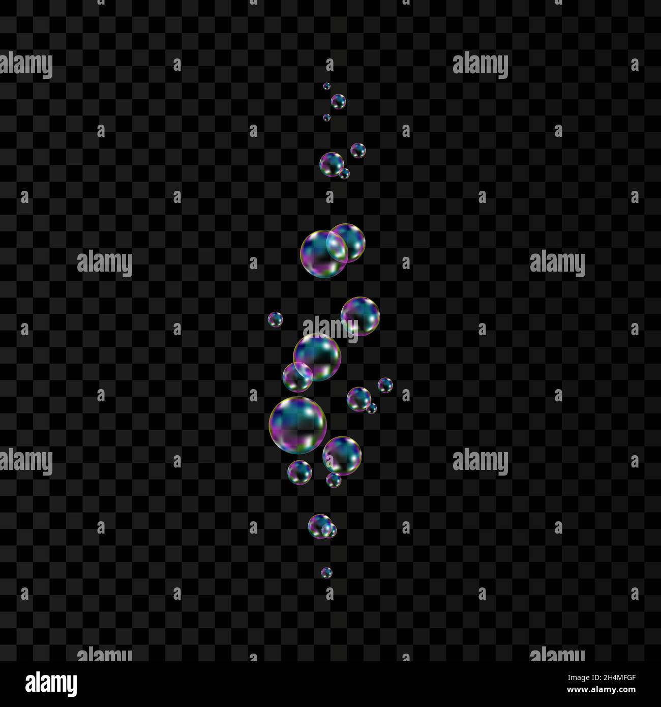 Realistic transparent colorful soap bubbles with rainbow reflection ...