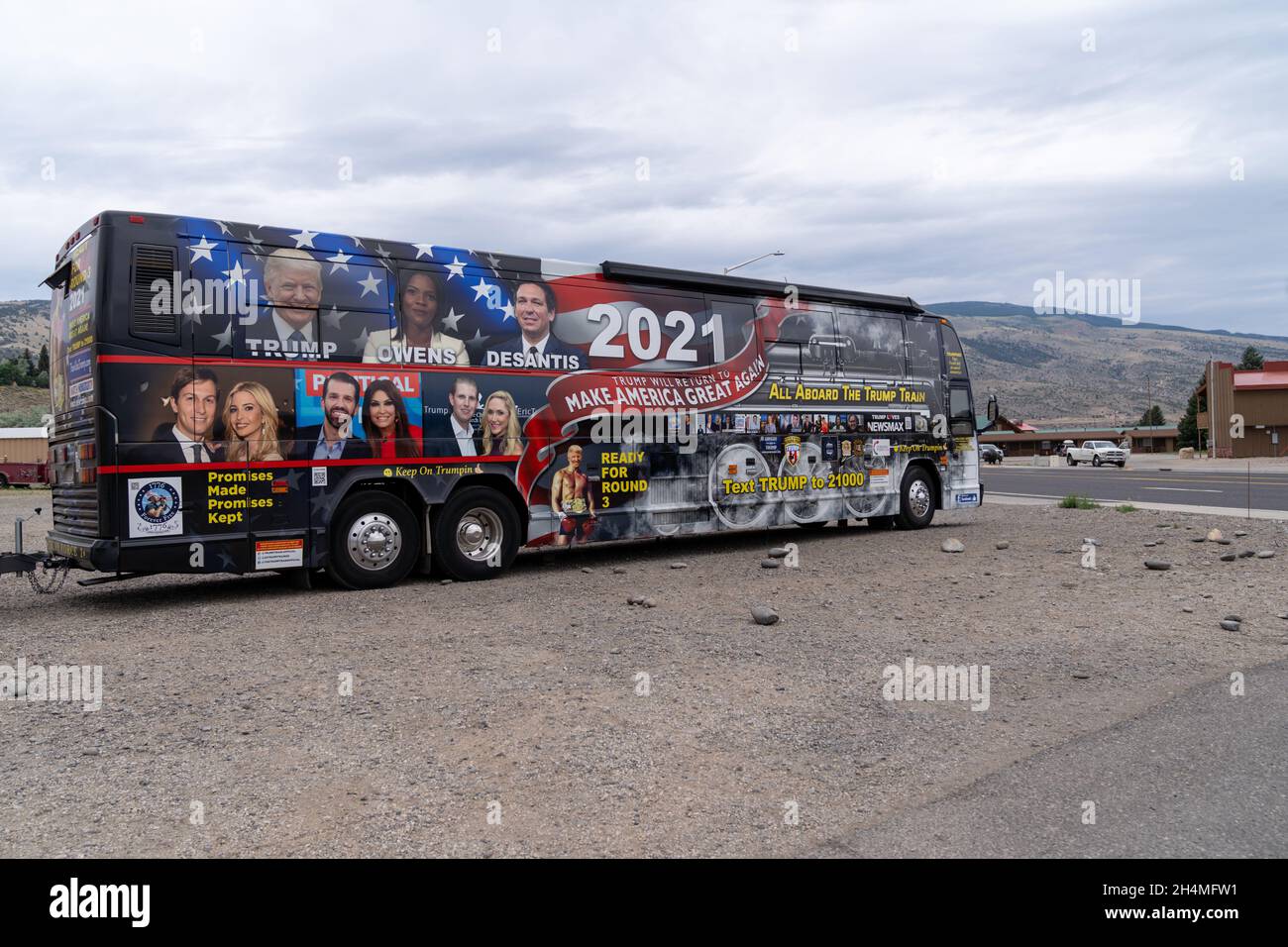 Cody, Wyoming - July 5, 2021: Donald Trump Train Make America Great ...