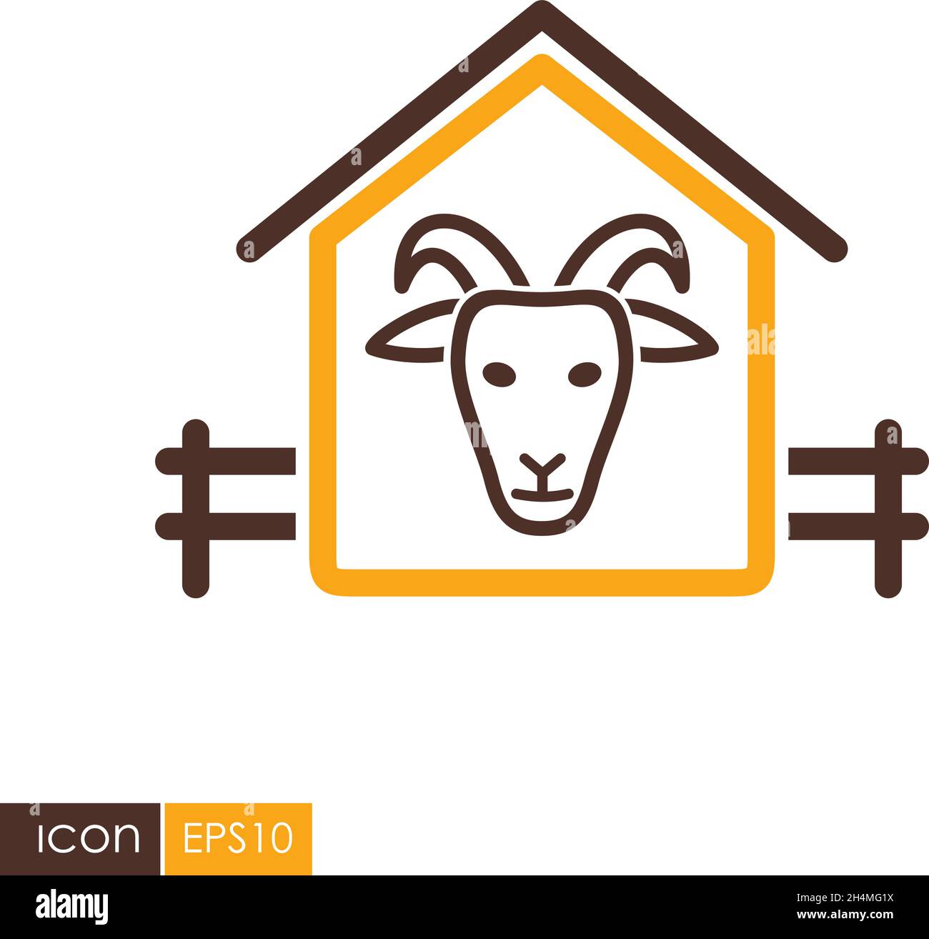 Goat house icon. Farm animal sign. Graph symbol for your web site ...