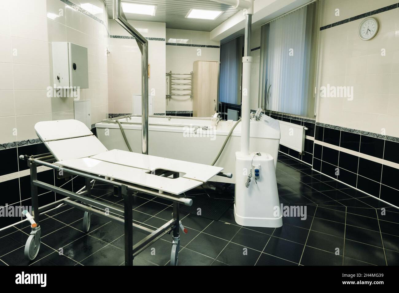 room for underwater shower massage and stretching on the table in the ...