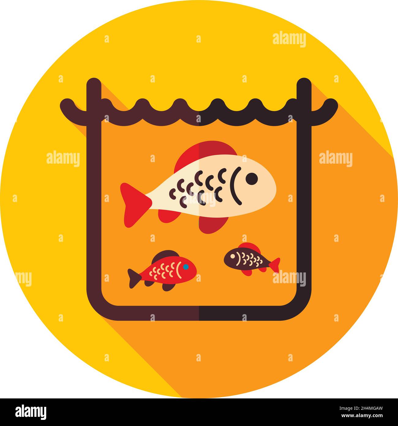 Fish in a pond or aquarium icon. Farm animal sign. Graph symbol for ...