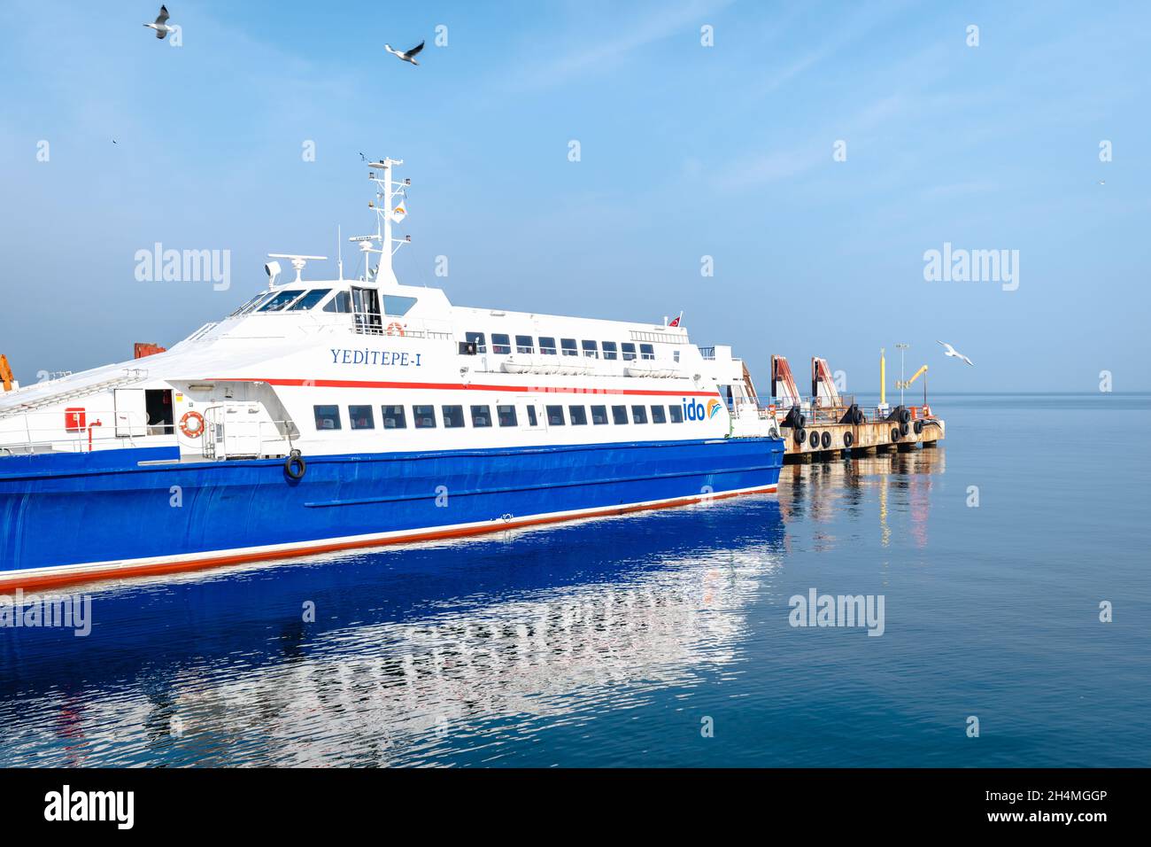 Bursa, Turkey - October 2021: IDO ferry at port in Bursa area, Turkey ...